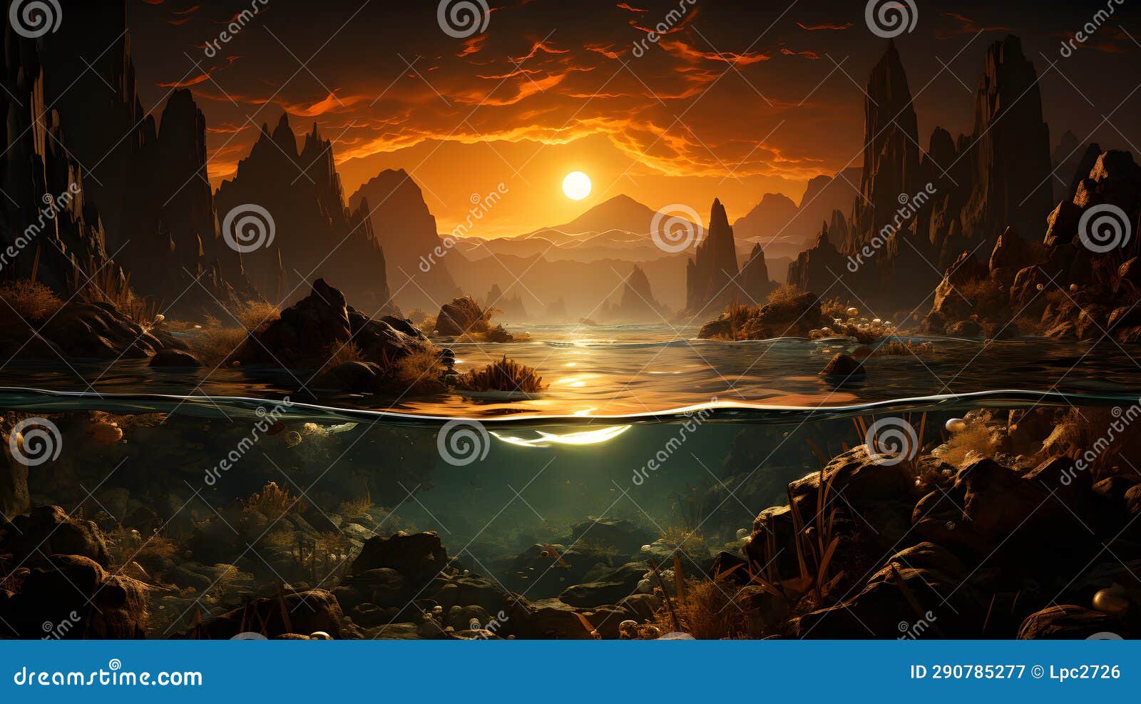 A Split Level of Photography in Sunset Stock Illustration ...