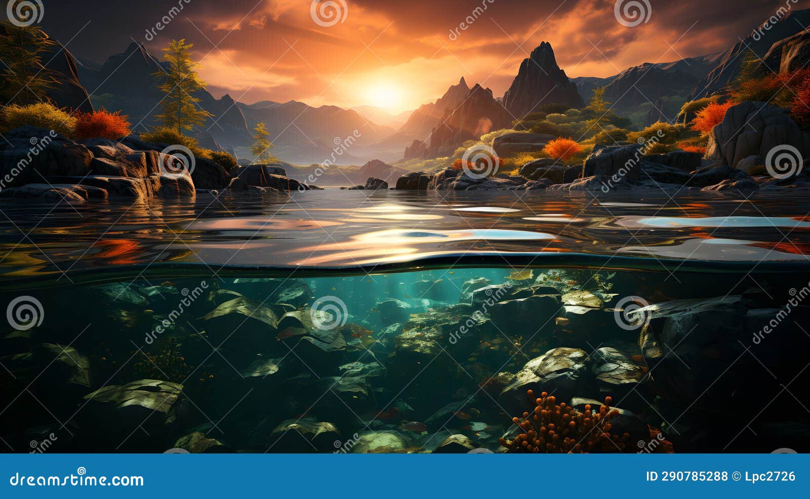 A Split Level of Photography in Sunset Stock Photo - Image of clouds ...