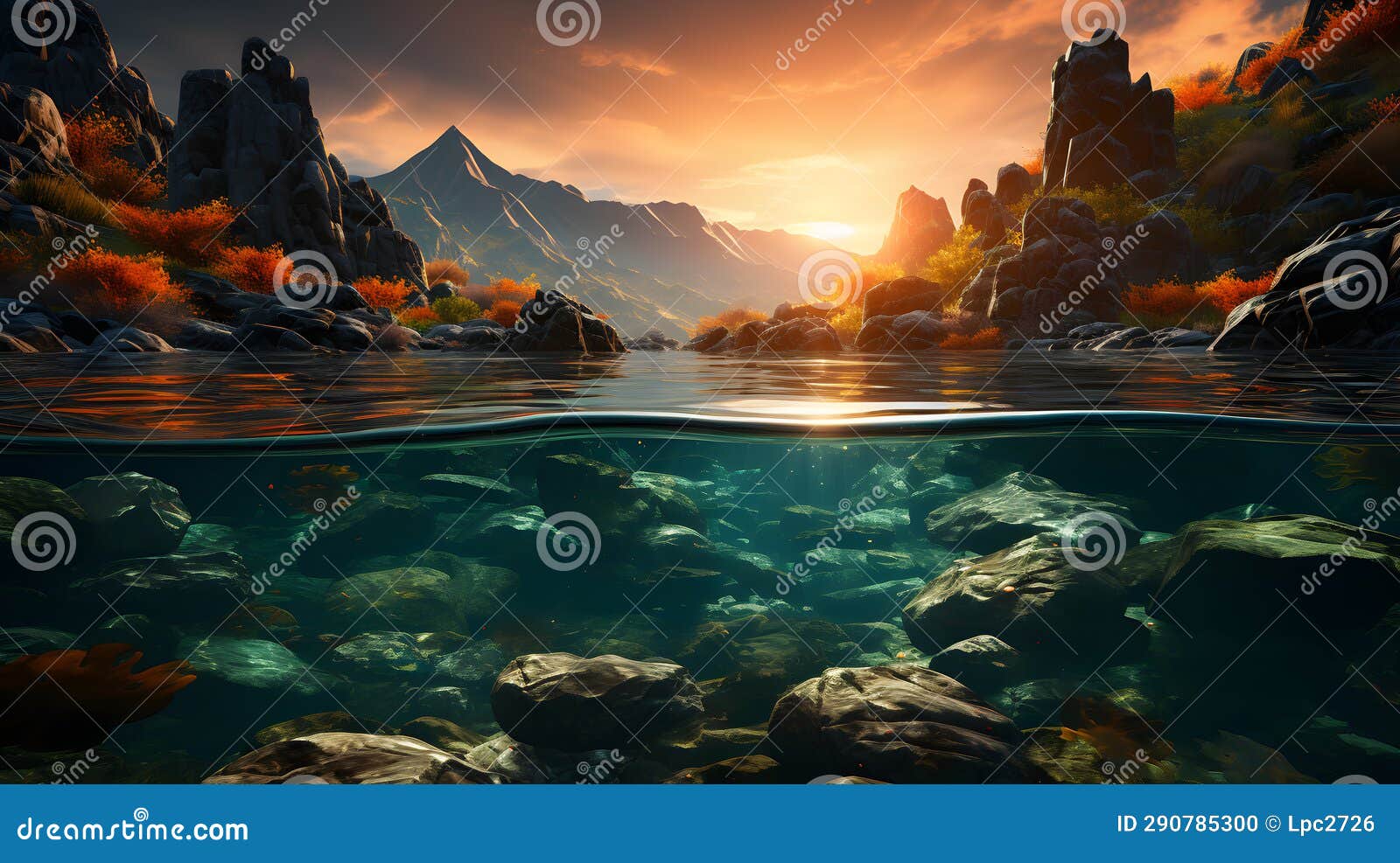 A Split Level of Photography in Sunset Stock Illustration ...