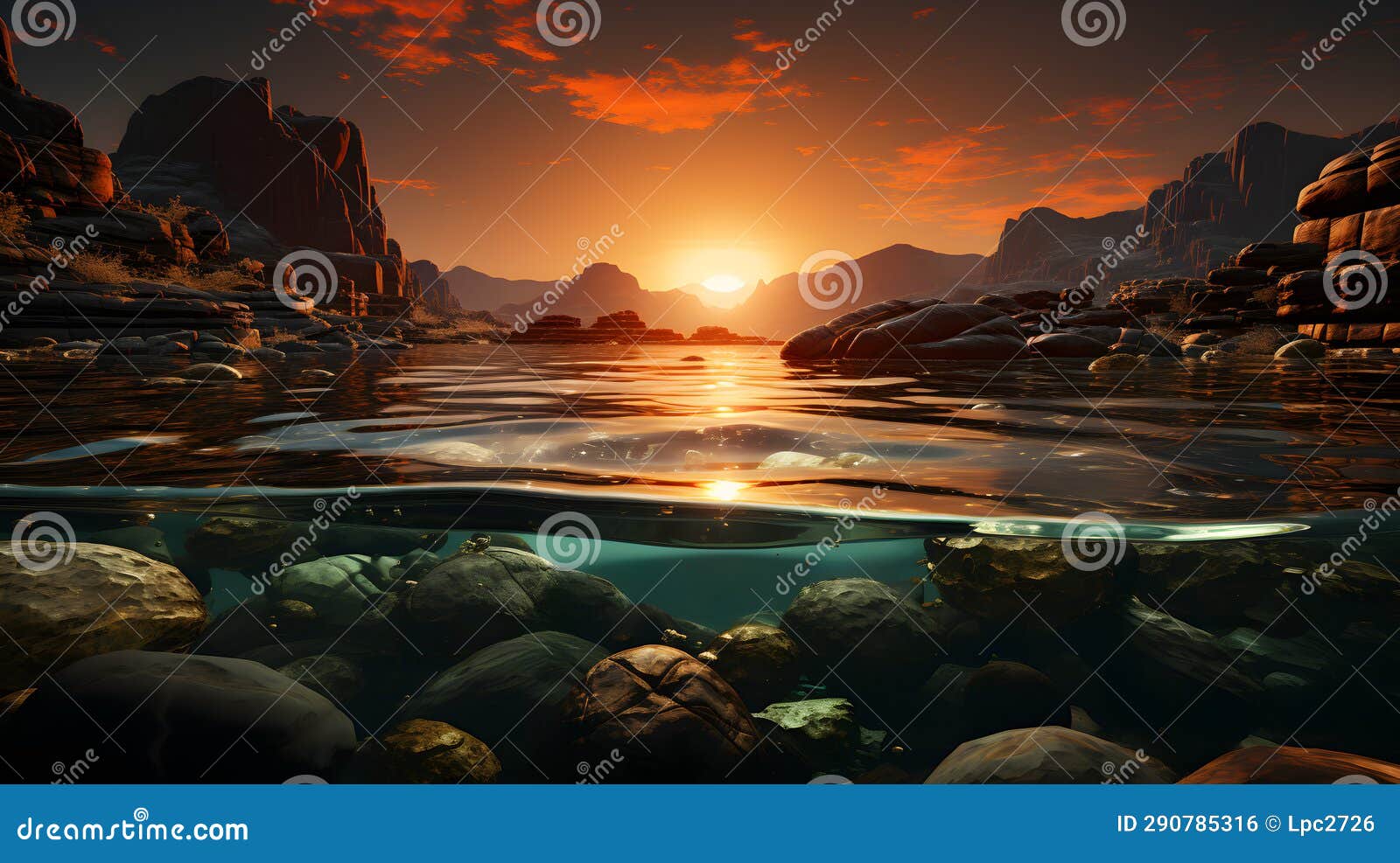 A Split Level of Photography in Sunset Stock Illustration ...
