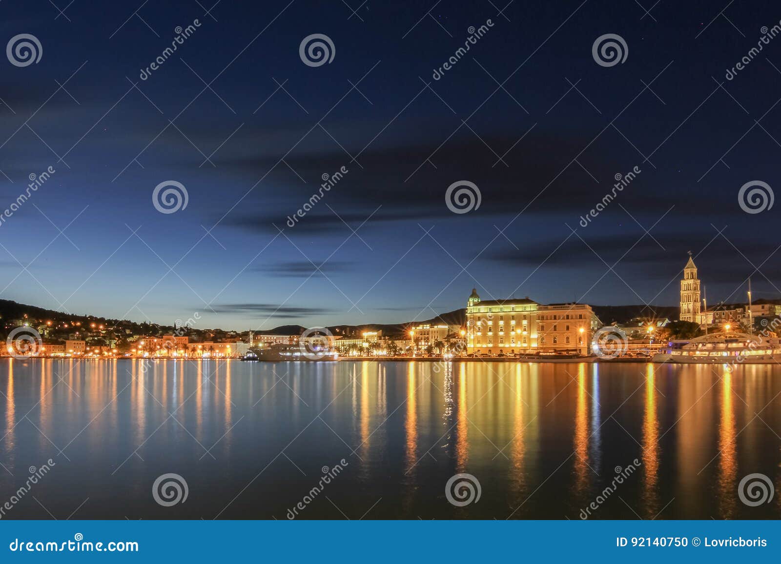 Split at night stock photo. Image of mediterranean, travel - 92140750
