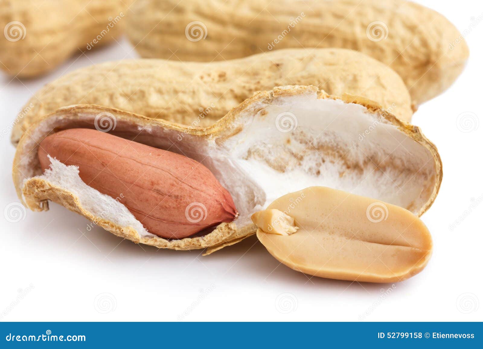 Split Open Peanut Shells with Nuts Visible Stock Photo - Image of food ...