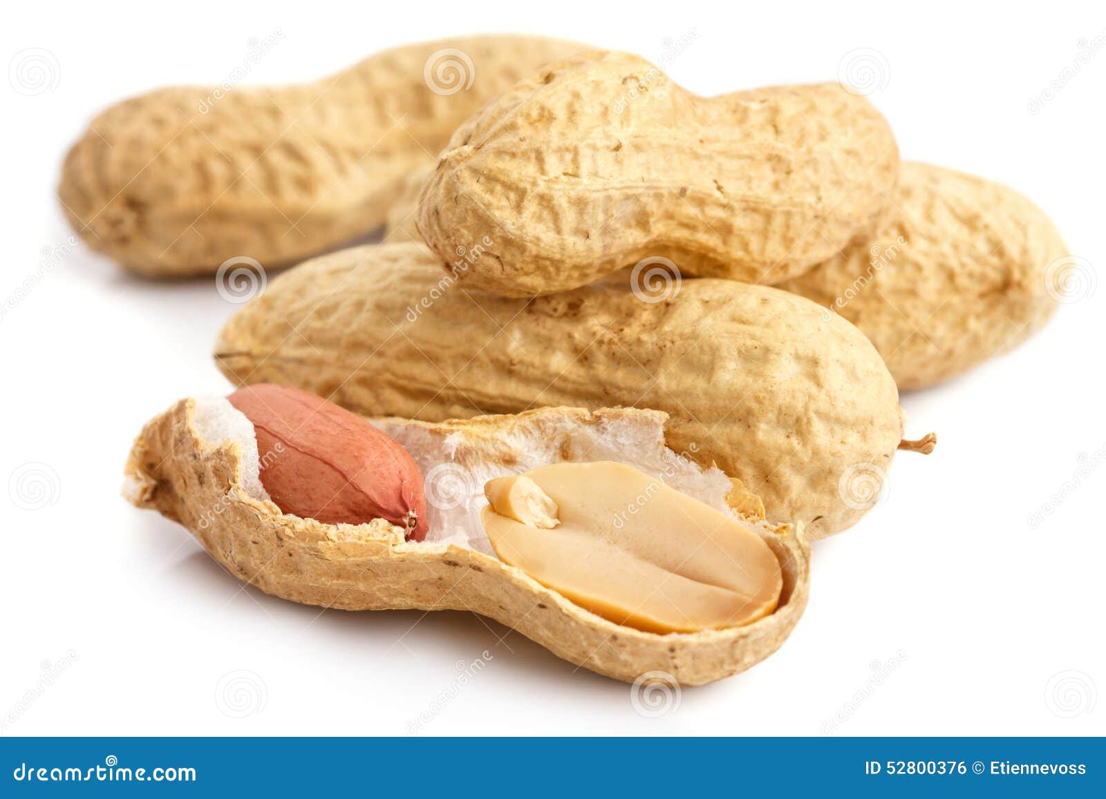 Split Open Peanut Shells with Nuts Visible Stock Photo - Image of food ...