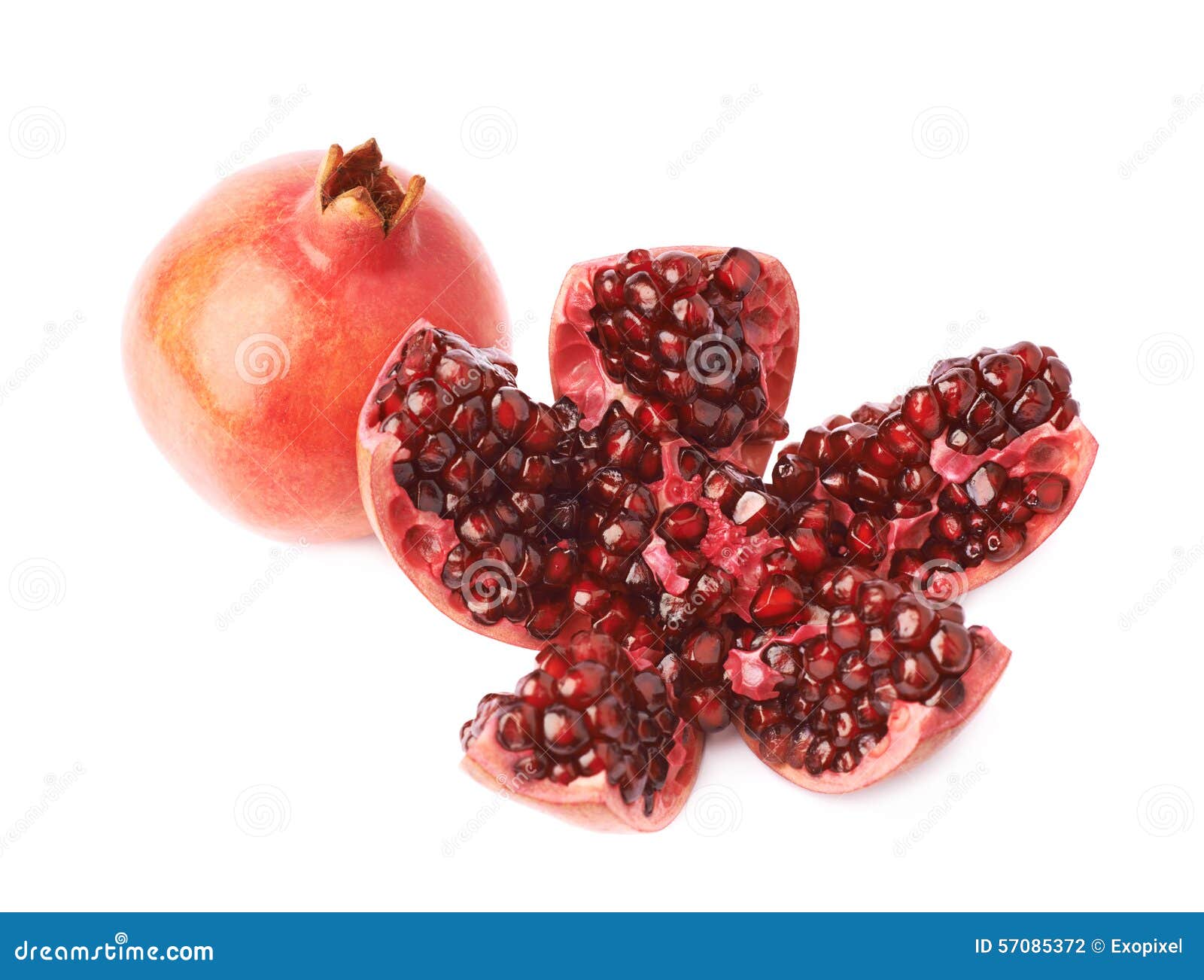 Split Open Pomegranate Fruit Stock Photo - Image of portion, garnet ...