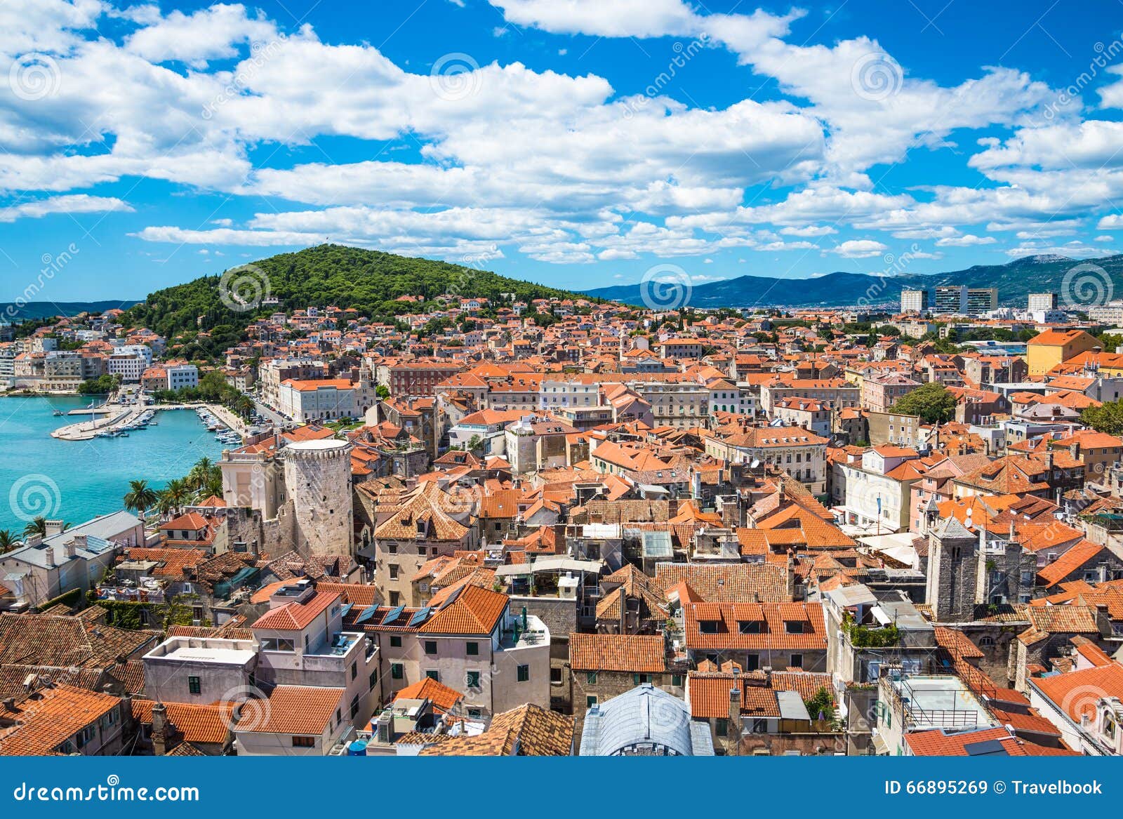 Split Panoramic View, Croatia. Stock Image - Image of european, city ...