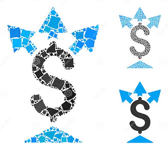 Split Payment Mosaic Icon of Abrupt Elements Stock Vector ...