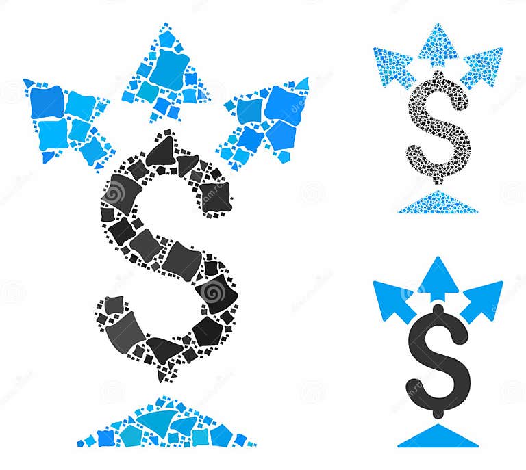 Split Payment Mosaic Icon of Abrupt Elements Stock Vector ...