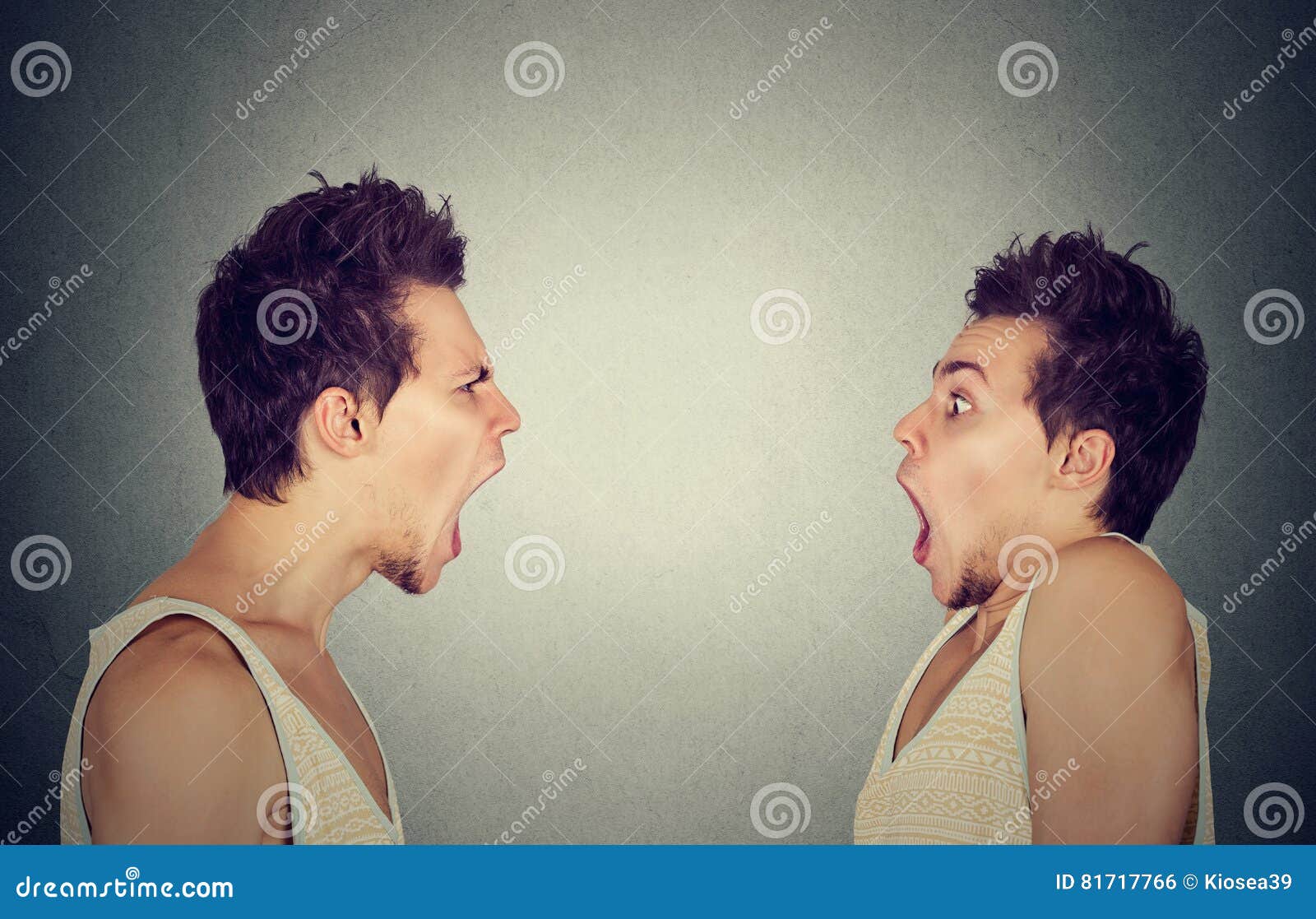 Screaming Scared Teenager Close Your Face Stock Photography ...