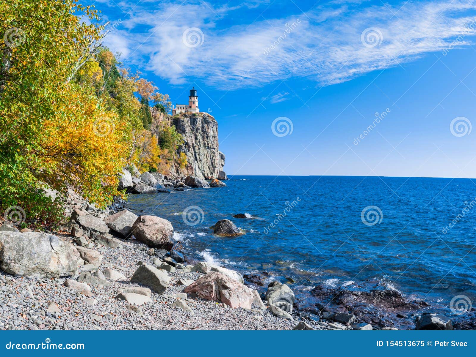 Split Rock Lighthouse stock image. Image of coastline - 154513675