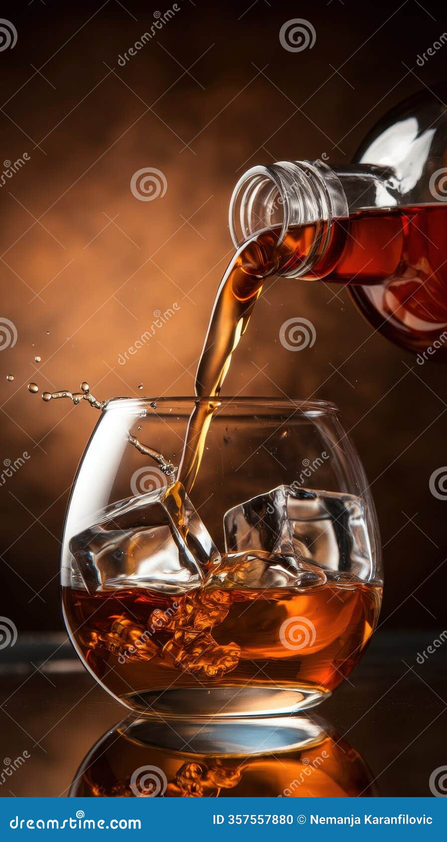 Split-Screen Cocktail Preparation Showing Pouring and Completed Drink ...