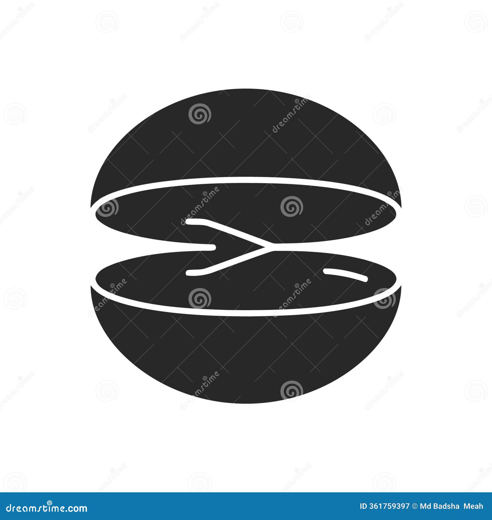 Split Shell Icon stock illustration. Illustration of marine - 361759397