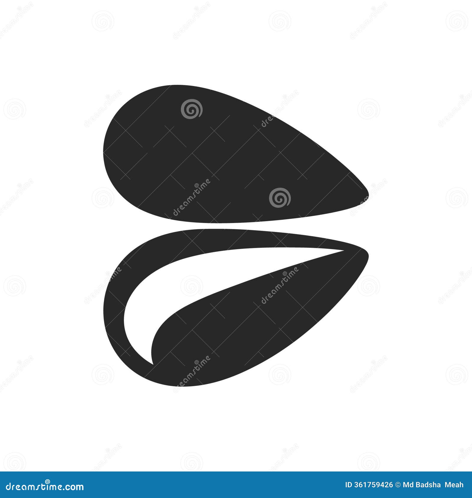 Split Shell Pair Icon stock illustration. Illustration of shell - 361759426