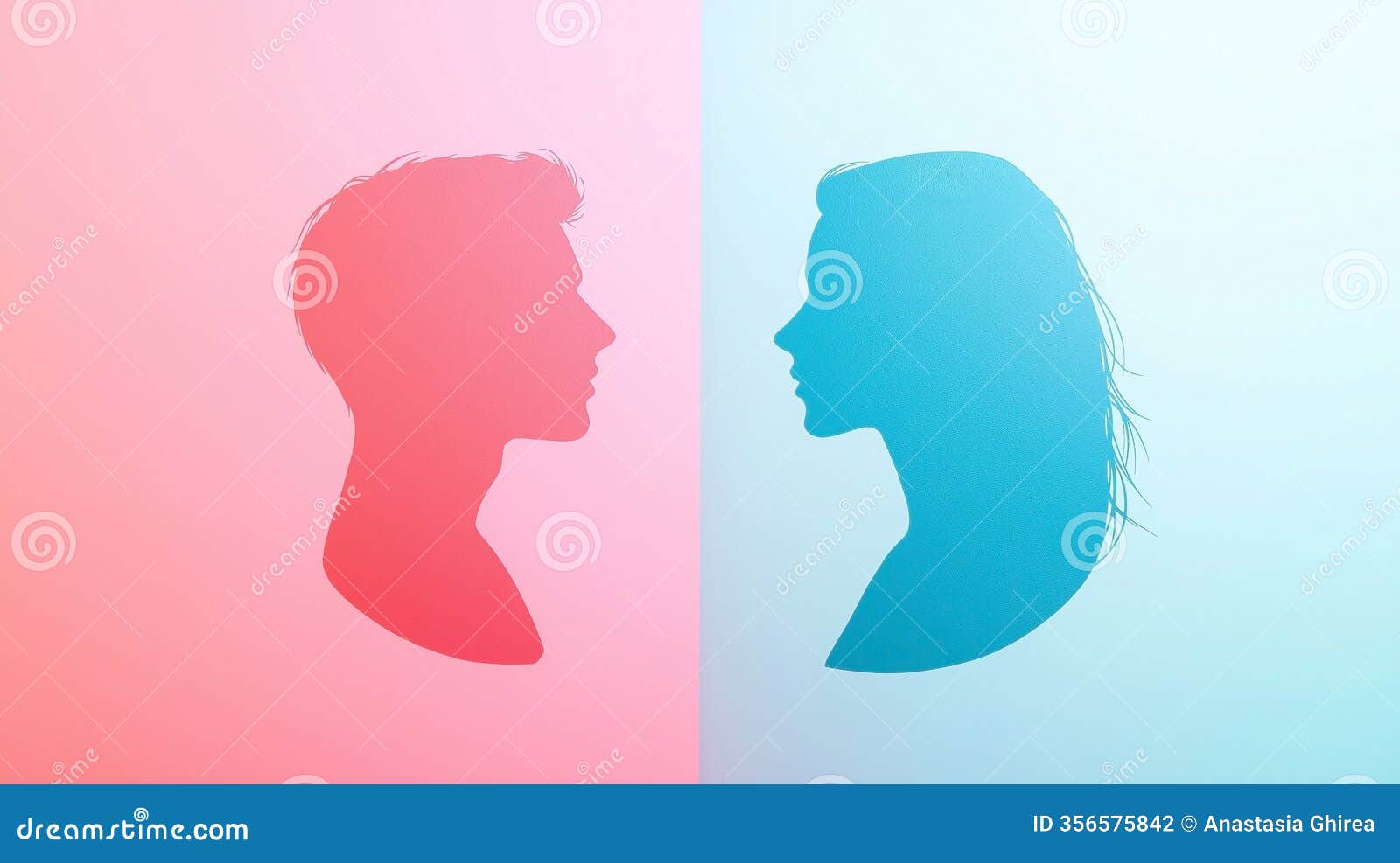 Split Silhouettes Representing Gender Binary Stock Photo - Image of ...