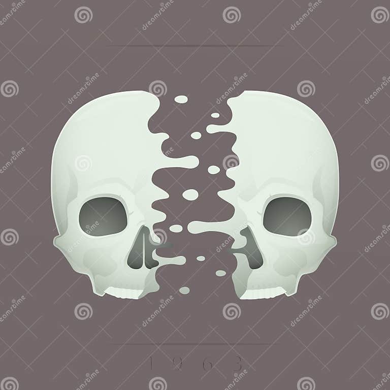 Split skull stock vector. Illustration of horror, flowing - 30082032