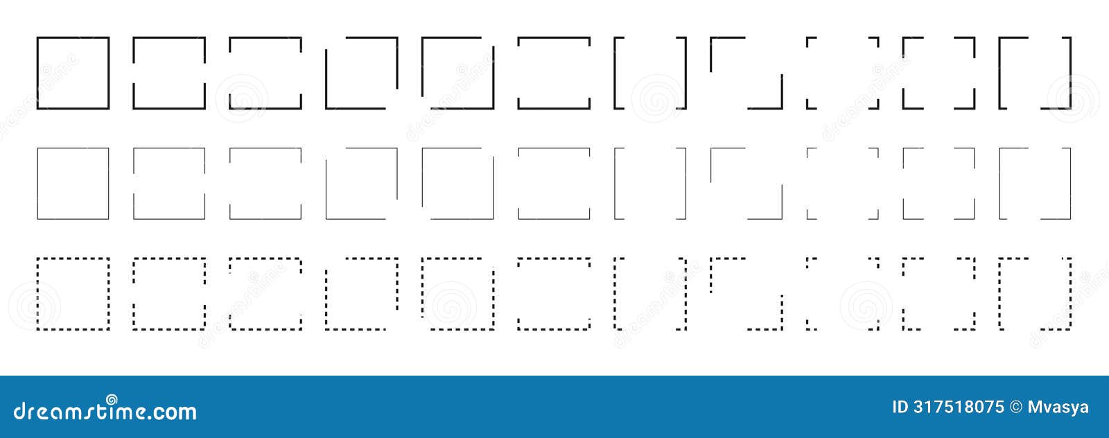 Split Square Frame Vector Template Stock Vector - Illustration of drawn ...