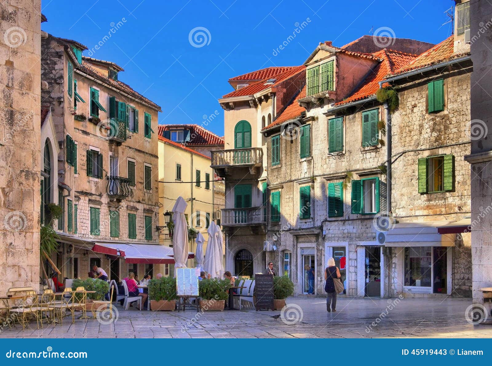 SPLIT, CROATIA, OCTOBER 01, 2017: Tourist Walking And Touching The ...