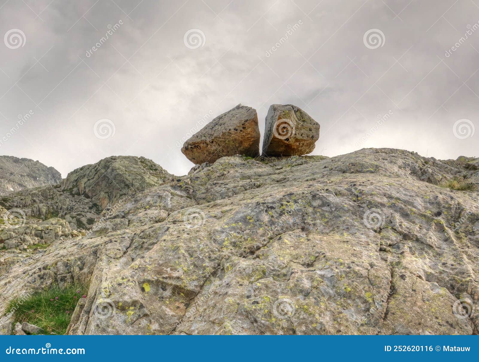 Glacial Erratic, Split Stone on Rock Stock Photo - Image of glacial ...