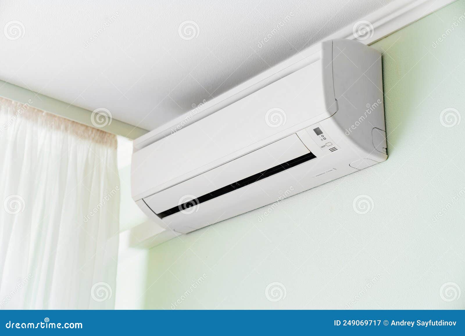 Split System on the Wall in the Apartment. Stock Image - Image of ...