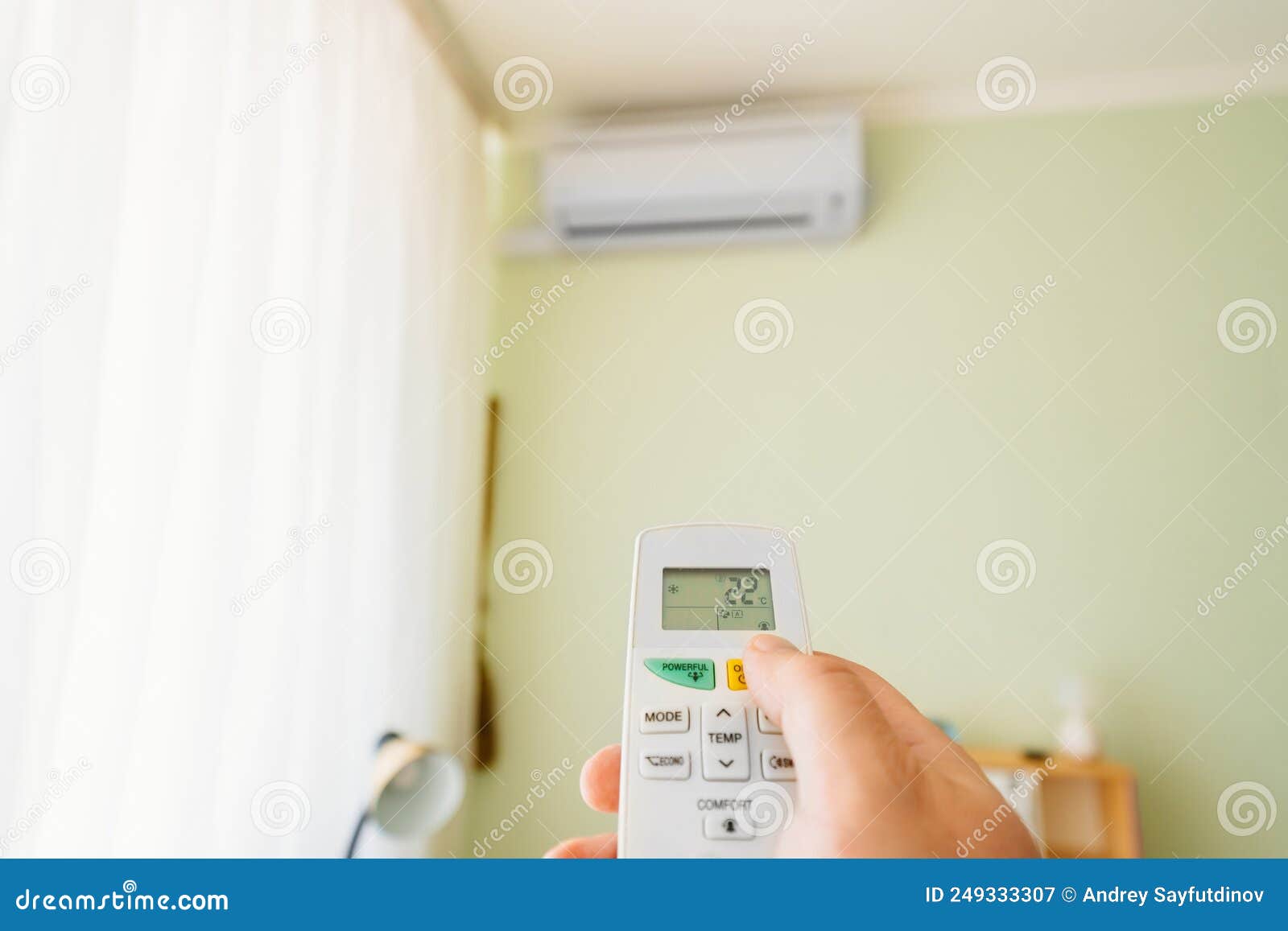 Split System on the Wall in the Apartment. Stock Image - Image of wall ...