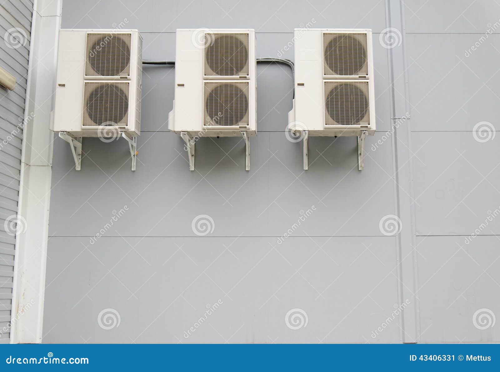 Split Systems on a Wall of Modern Building. Stock Image - Image of ...