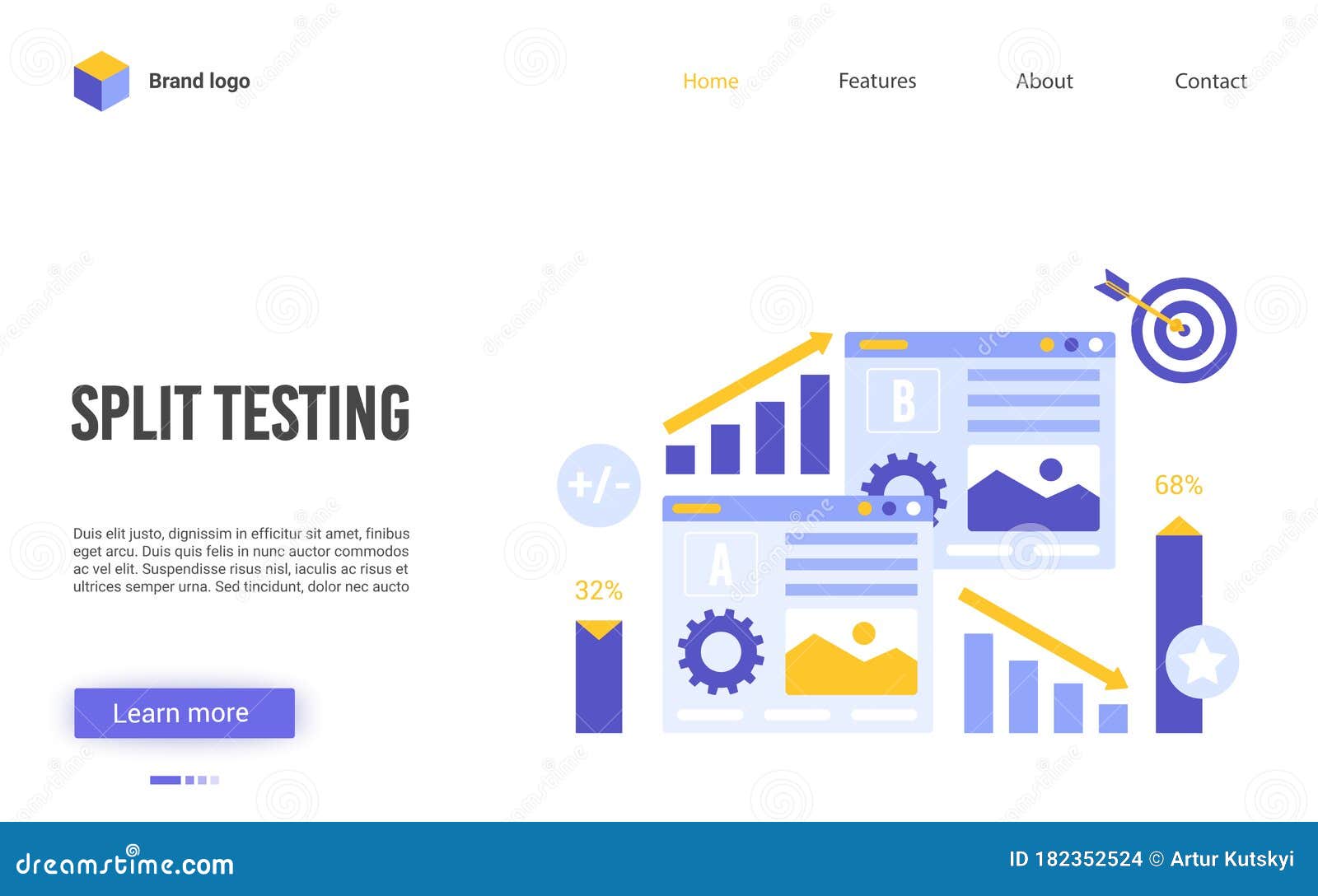 Split Testing Vector Illustration, Cartoon Flat Website Interface ...