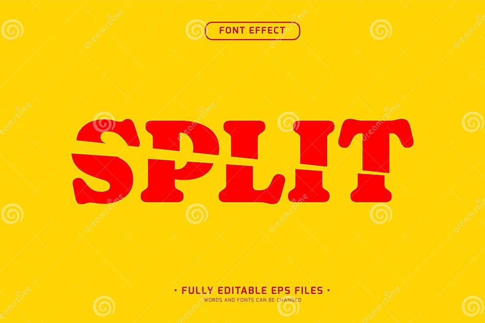 Split Text Effect, Editable Vector Font Style Stock Vector ...