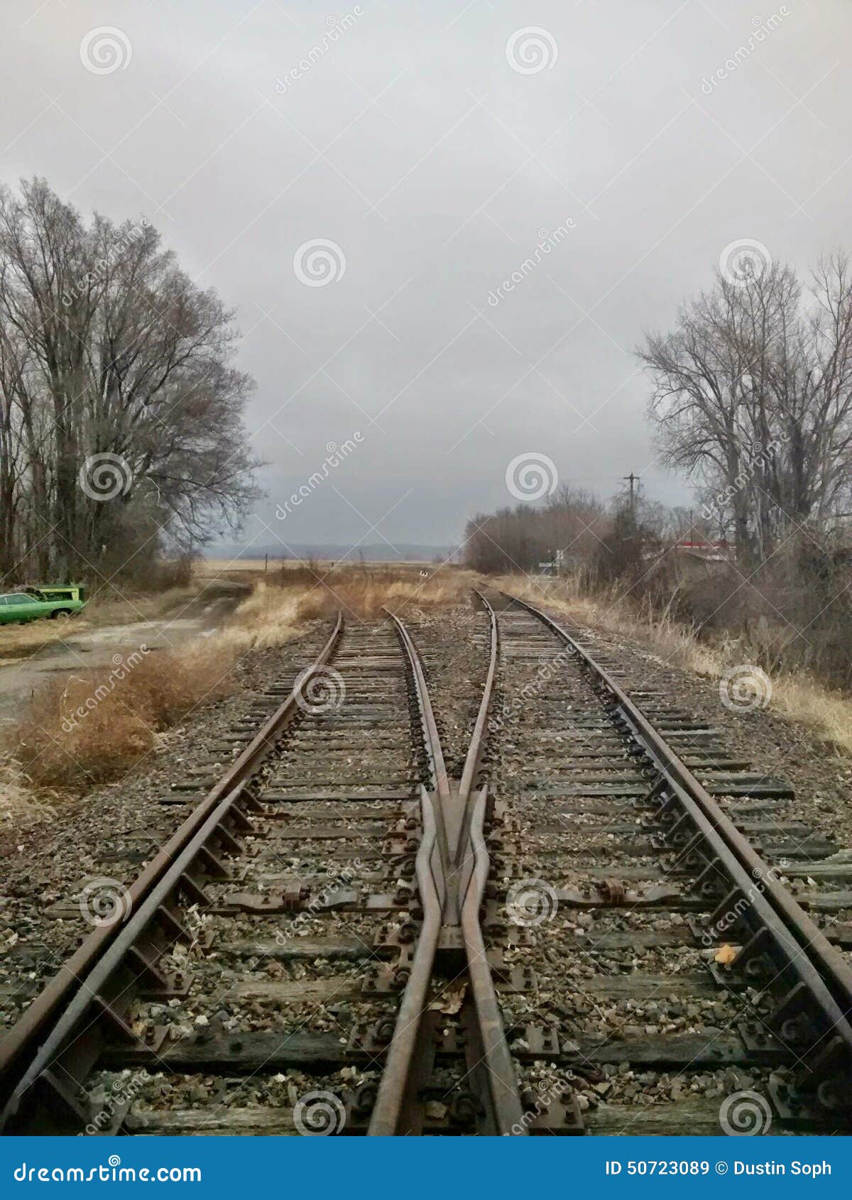 Split in the tracks. stock image. Image of tracks, railroad - 50723089