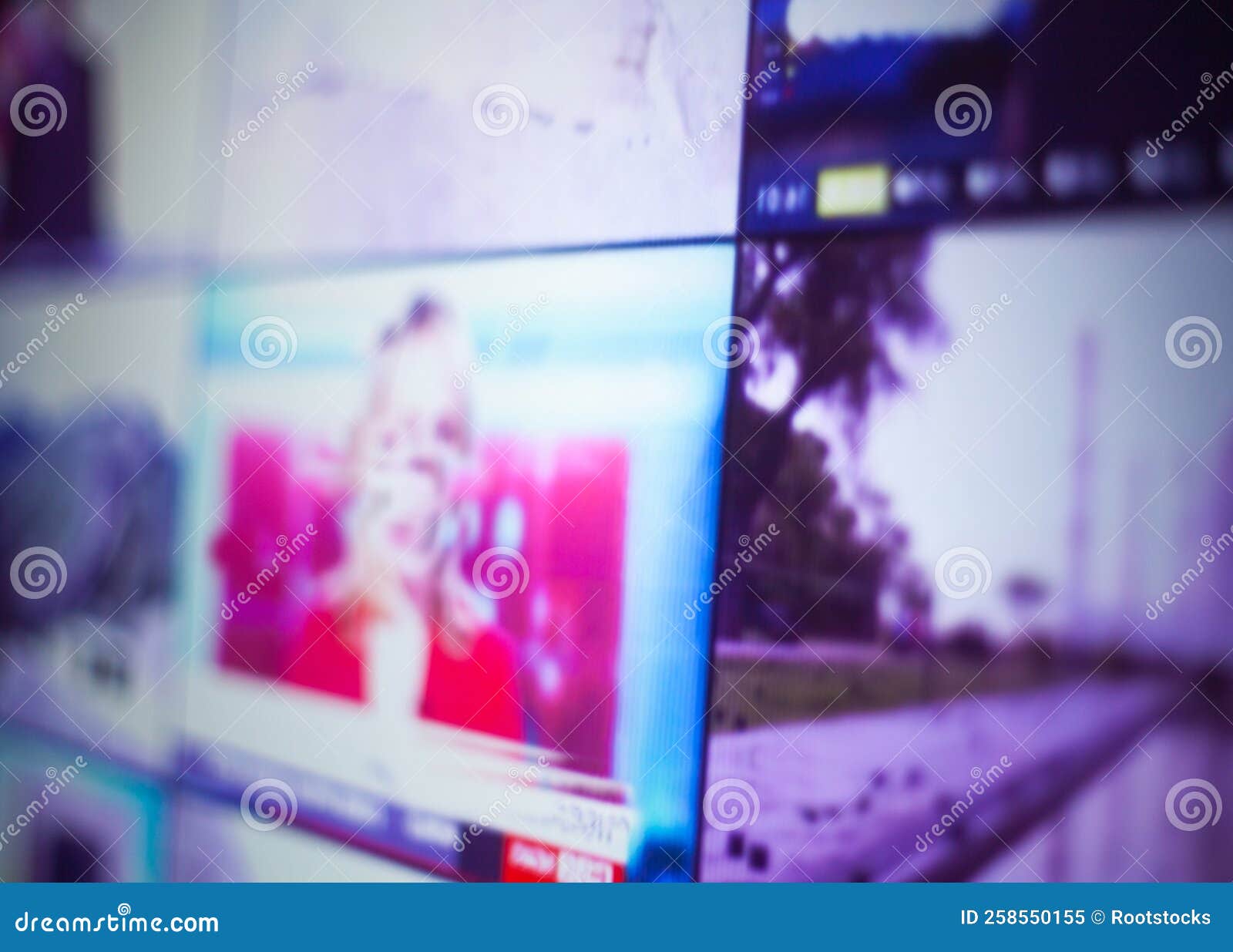 Split tv screen stock image. Image of defocused, manager - 258550155