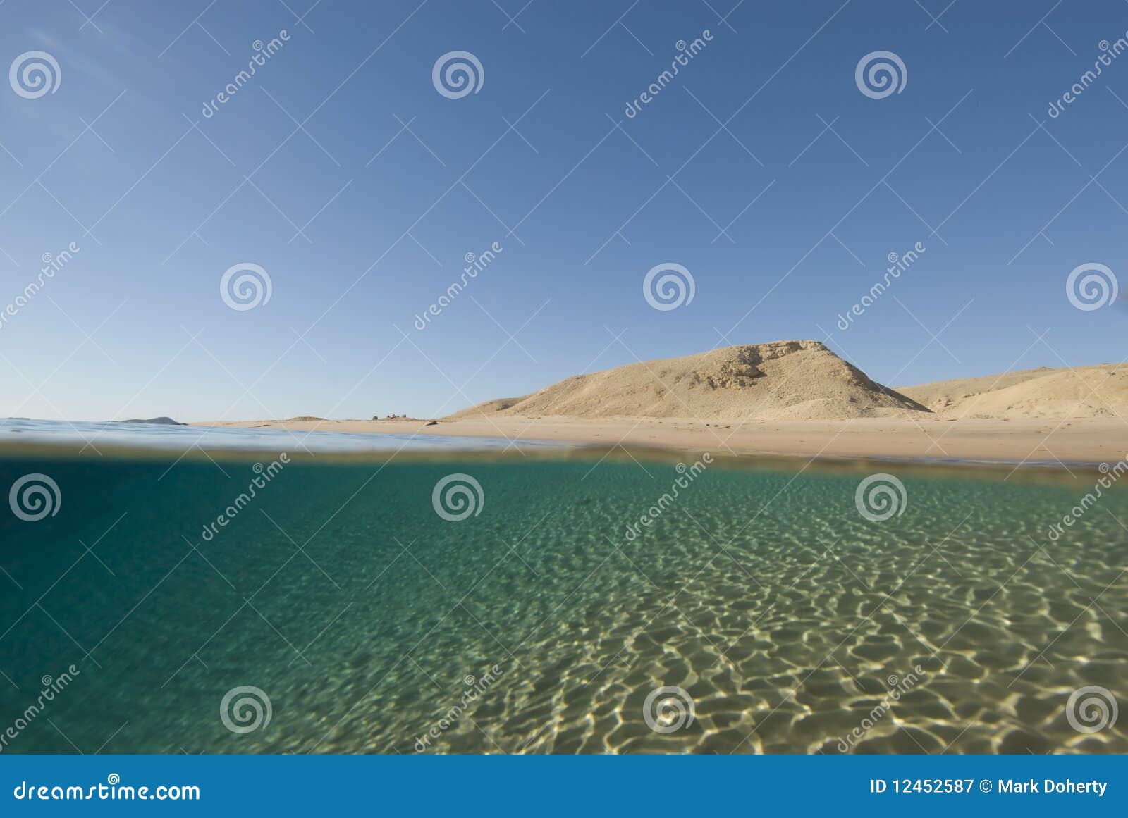 Split view ocean and land stock image. Image of space - 12452587