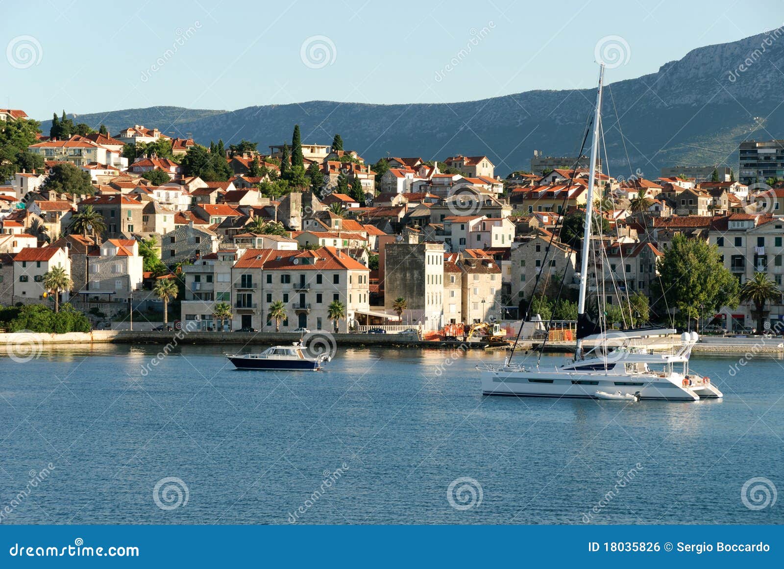Split view from the sea stock photo. Image of split, cities - 18035826