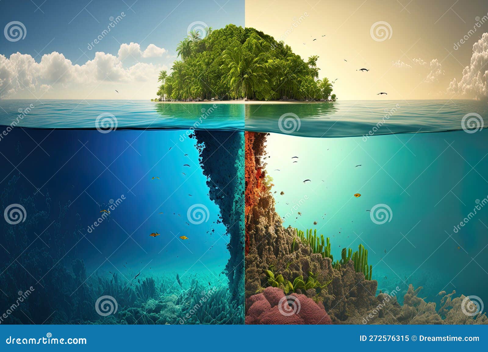 Split Island Oasis Stock Photography | CartoonDealer.com #77502350