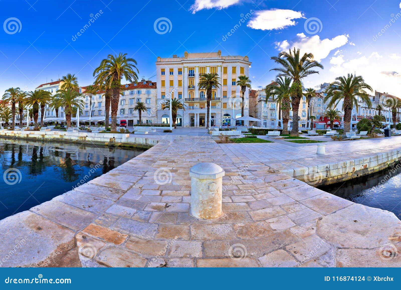 Split Waterfront Panoramic View from Pier Stock Photo - Image of ...