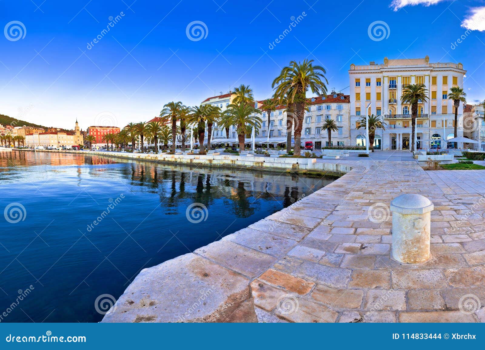 Split Waterfront Panoramic View from Pier Stock Photo - Image of ...