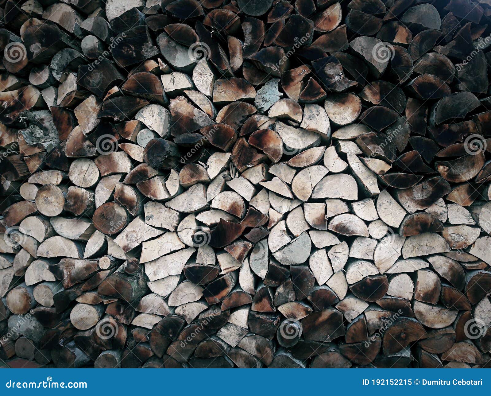 Split Wood, Cut and Arranged Ready for Winter. Background Wood Texture ...