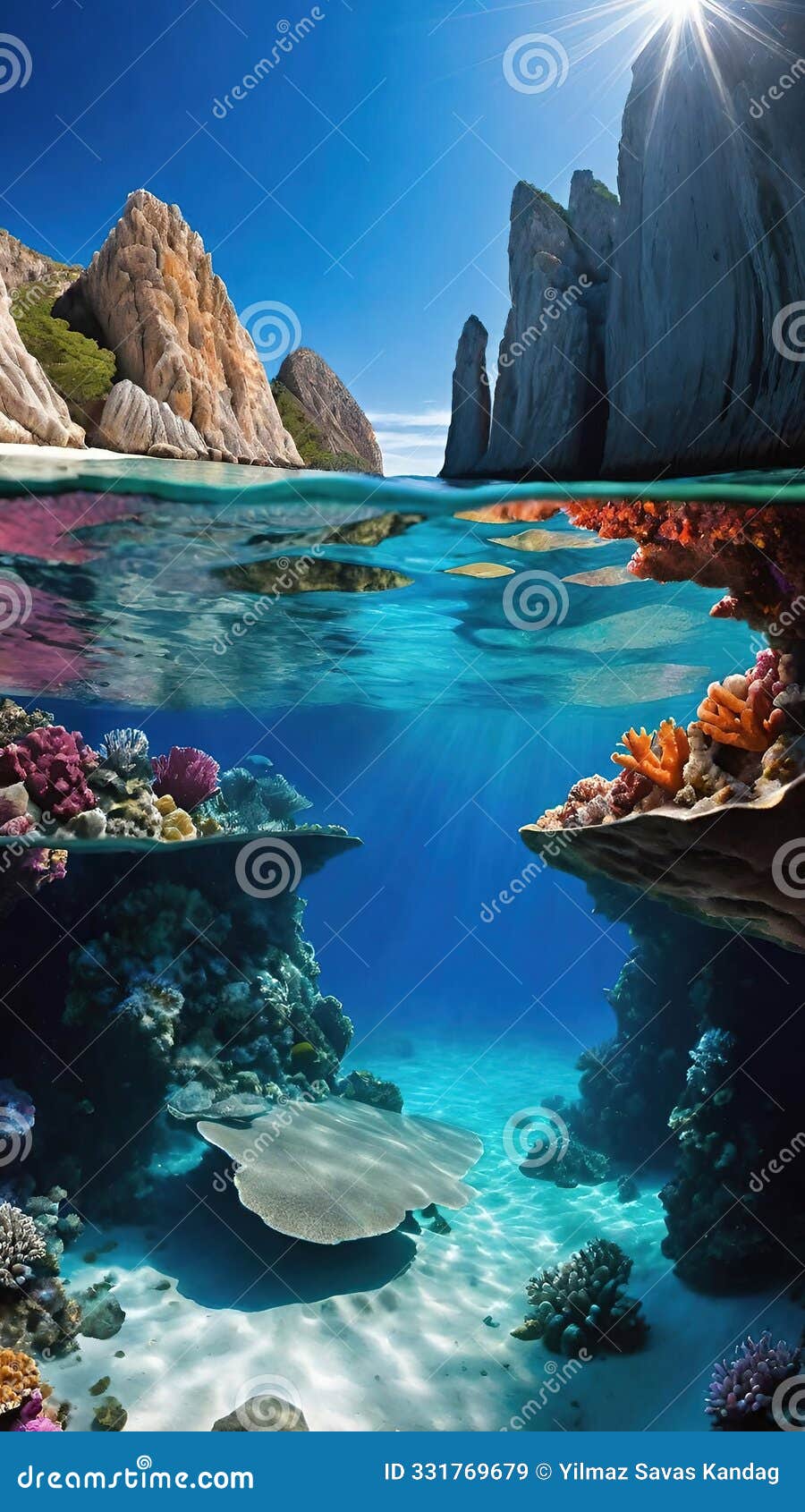 Split World.A Captivating Image Showcasing The Contrast Between The ...