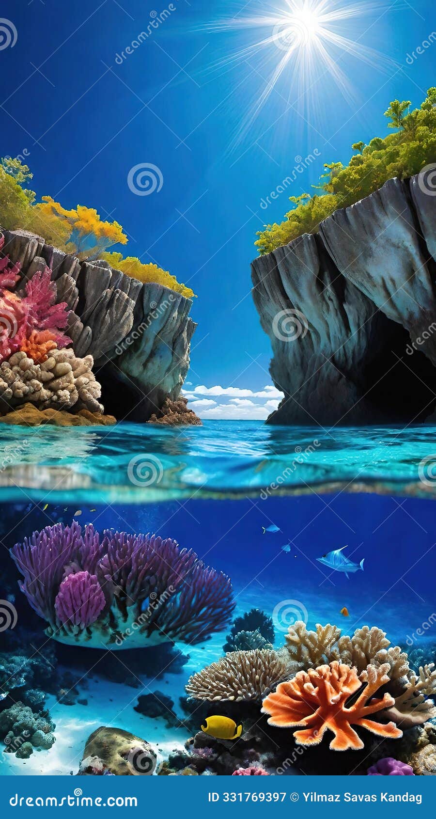 Split World.A Captivating Image Showcasing The Contrast Between The ...