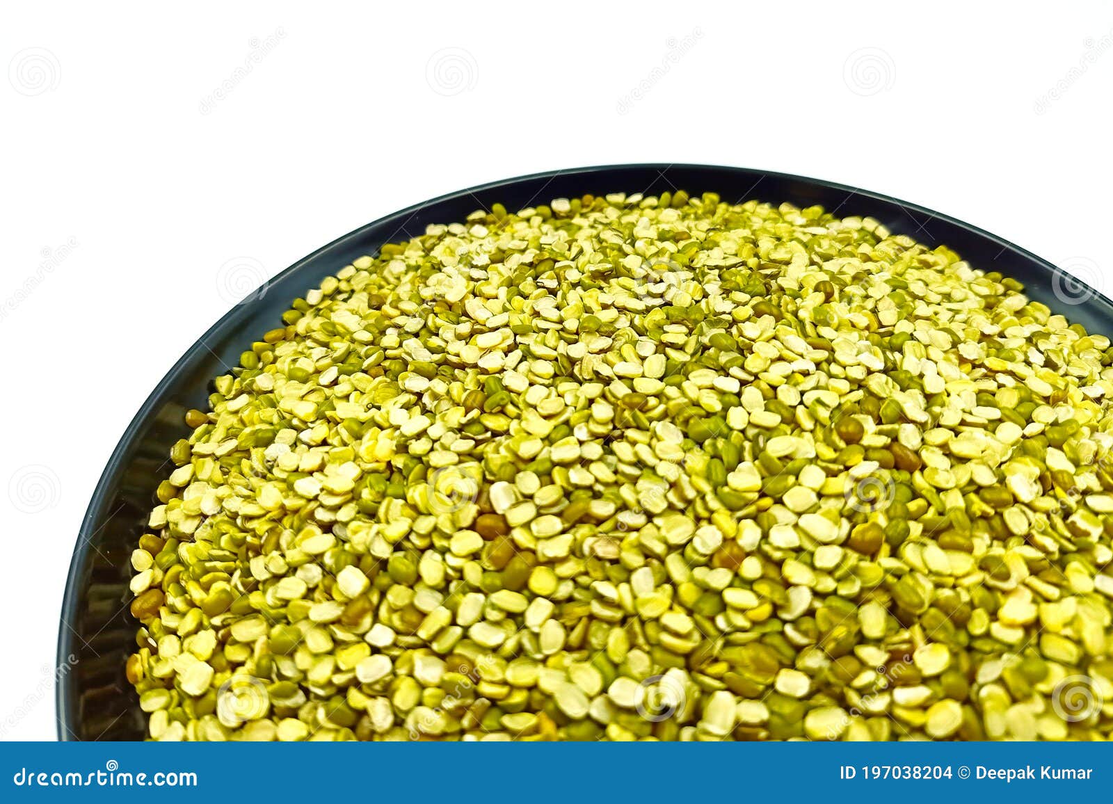 Splite Moong Pulse/dal on White Background Stock Photo - Image of bowl ...