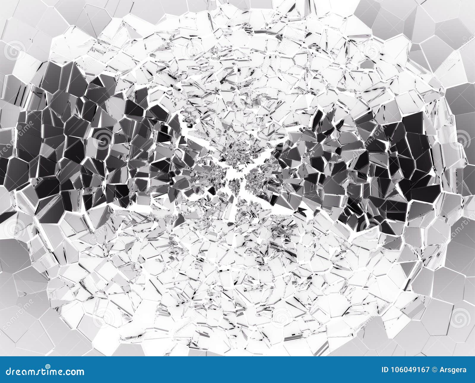 Splitted or Broken Glass Pieces on White Stock Illustration ...