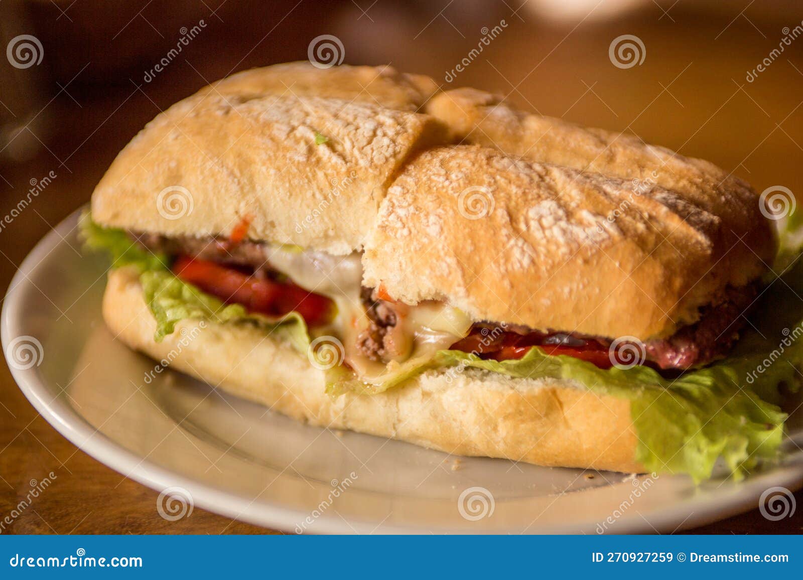 Splitted Peruvian Hamburger Stock Image - Image of burger, bread: 270927259