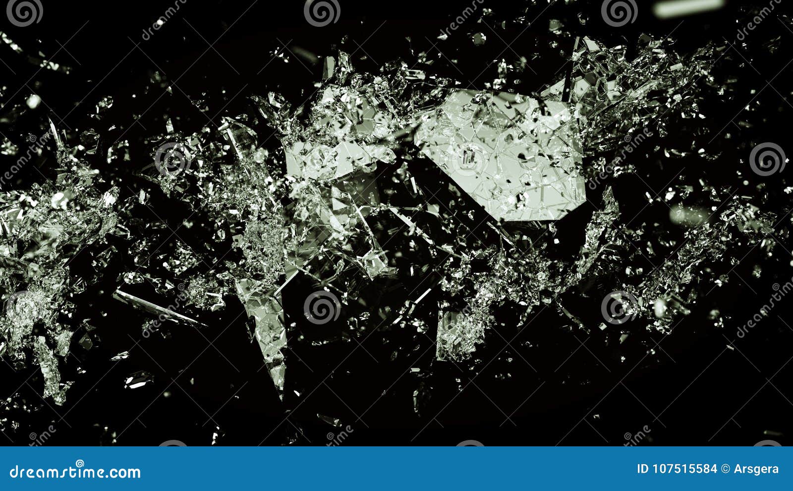 Splitted or Shattered Glass on Black Stock Illustration - Illustration ...