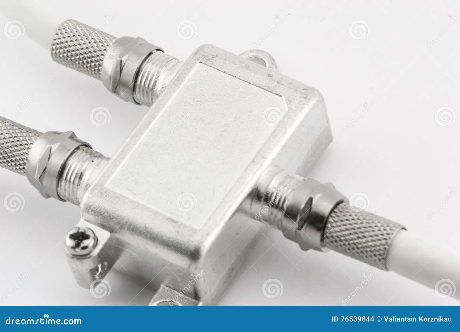 Splitter cable TV stock photo. Image of electronics, macro - 76539844