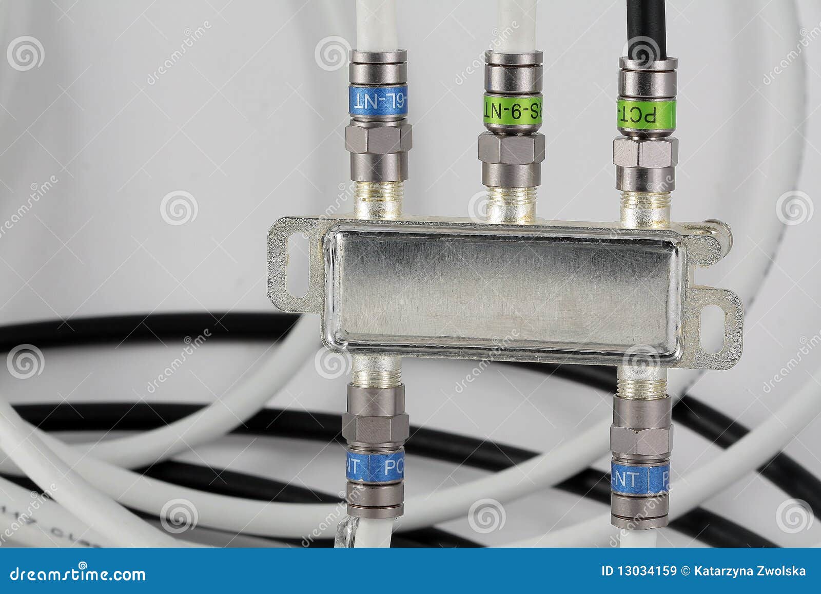 Splitter TV Signal With Connectors Royalty-Free Stock Photography ...