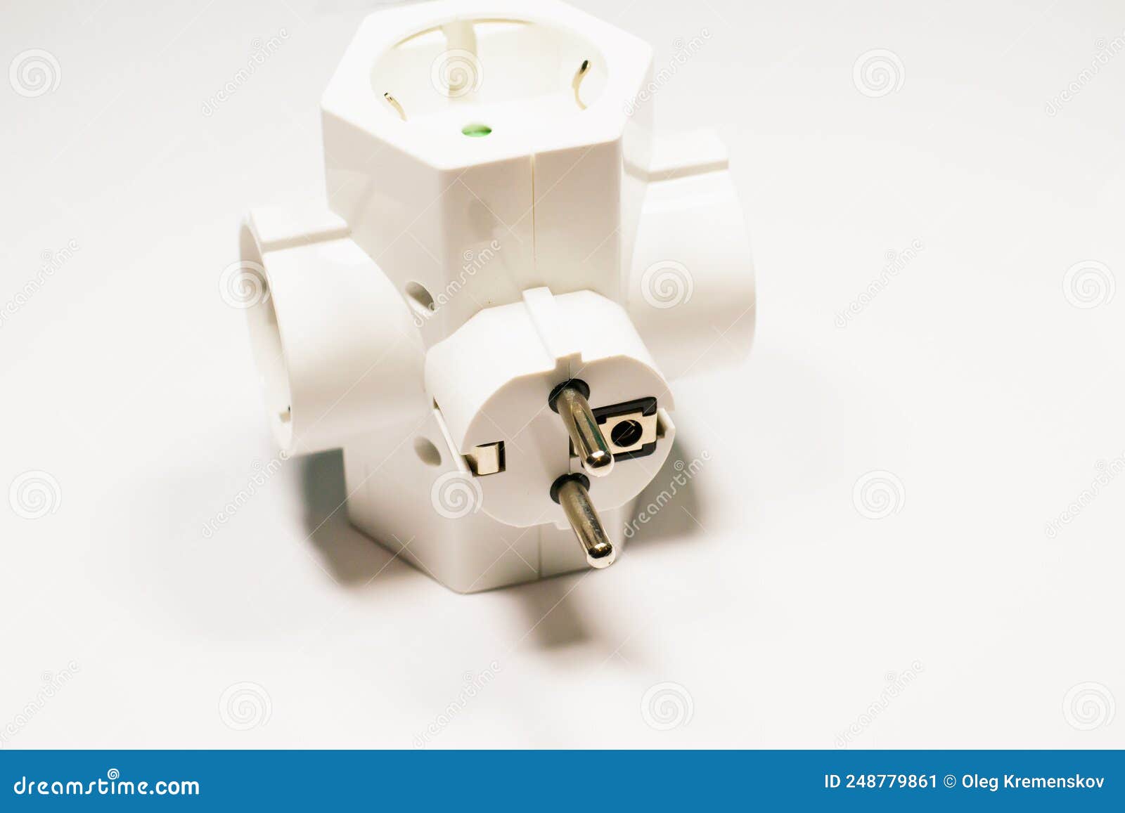 Splitter on a White Background. Electric Socket Stock Image - Image of ...