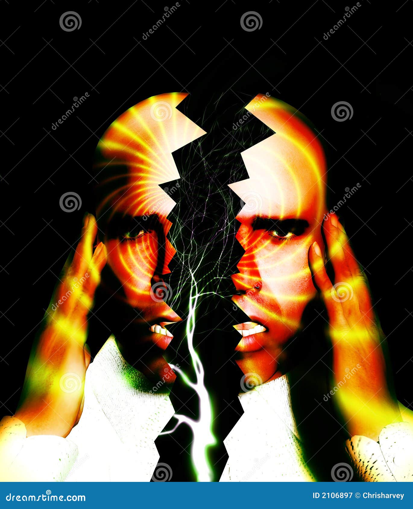 Splitting Headache 5 stock illustration. Illustration of illuminated ...