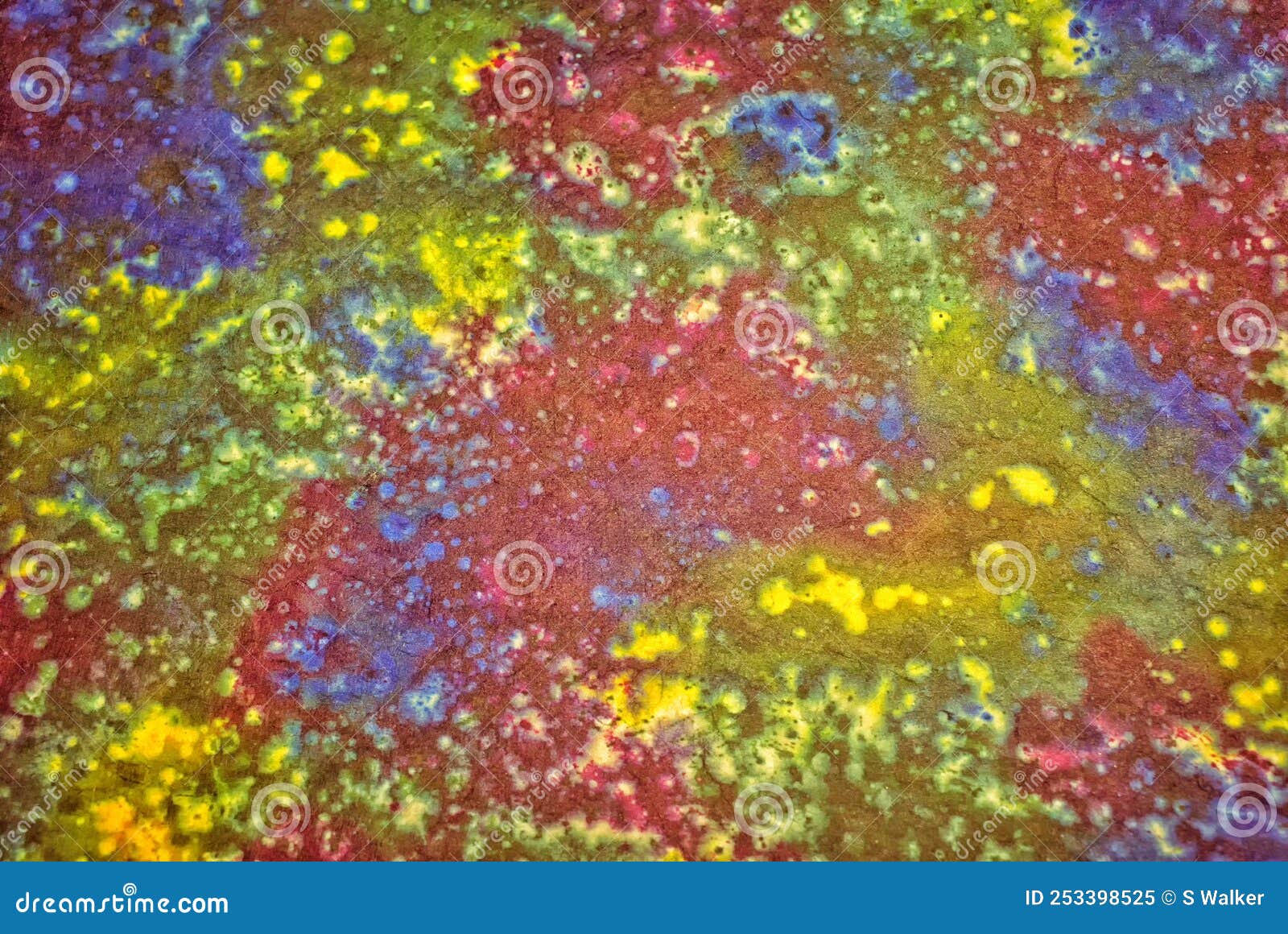 Coloured Paint Splodges on Textured Paper. Abstract Background. Stock ...