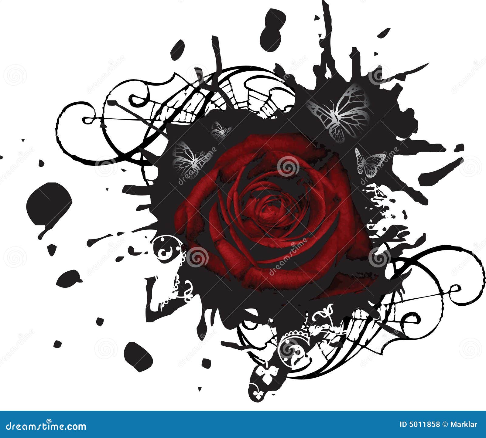 Splotched Grunge Large Rose Stock Vector - Illustration of stains ...