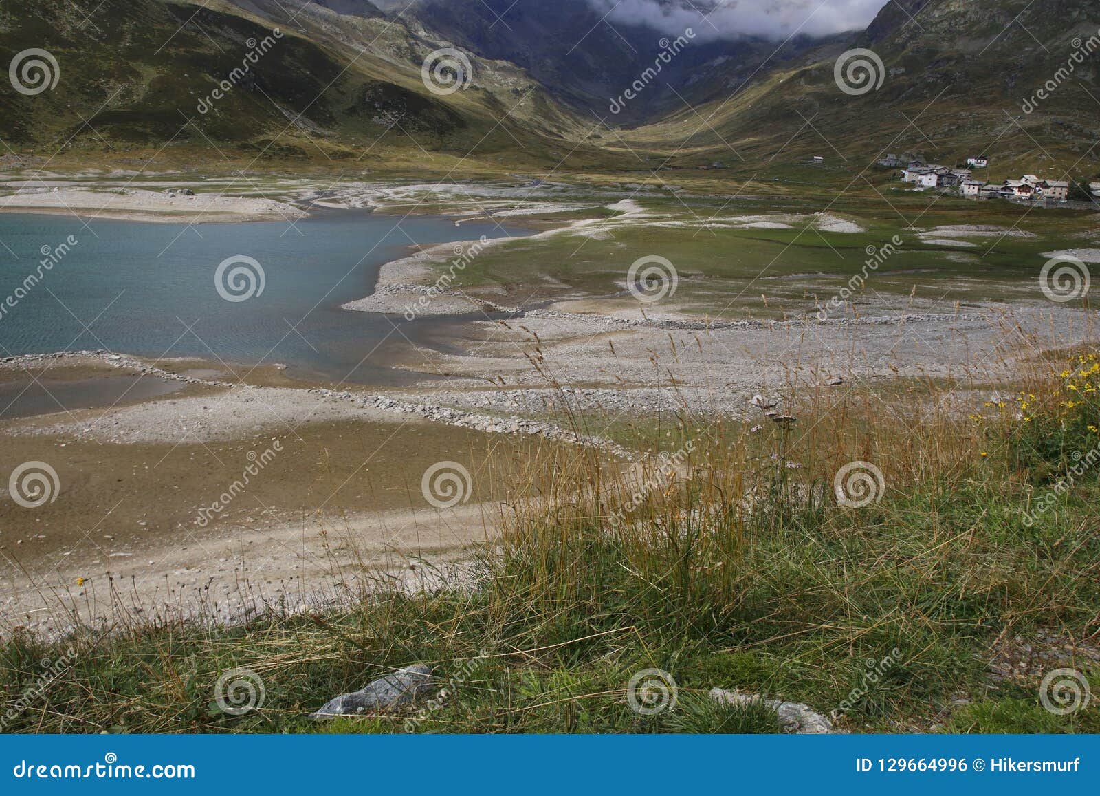 Spluegenpass with the Monte Spluga Reservoir and Surrounding Mountains ...