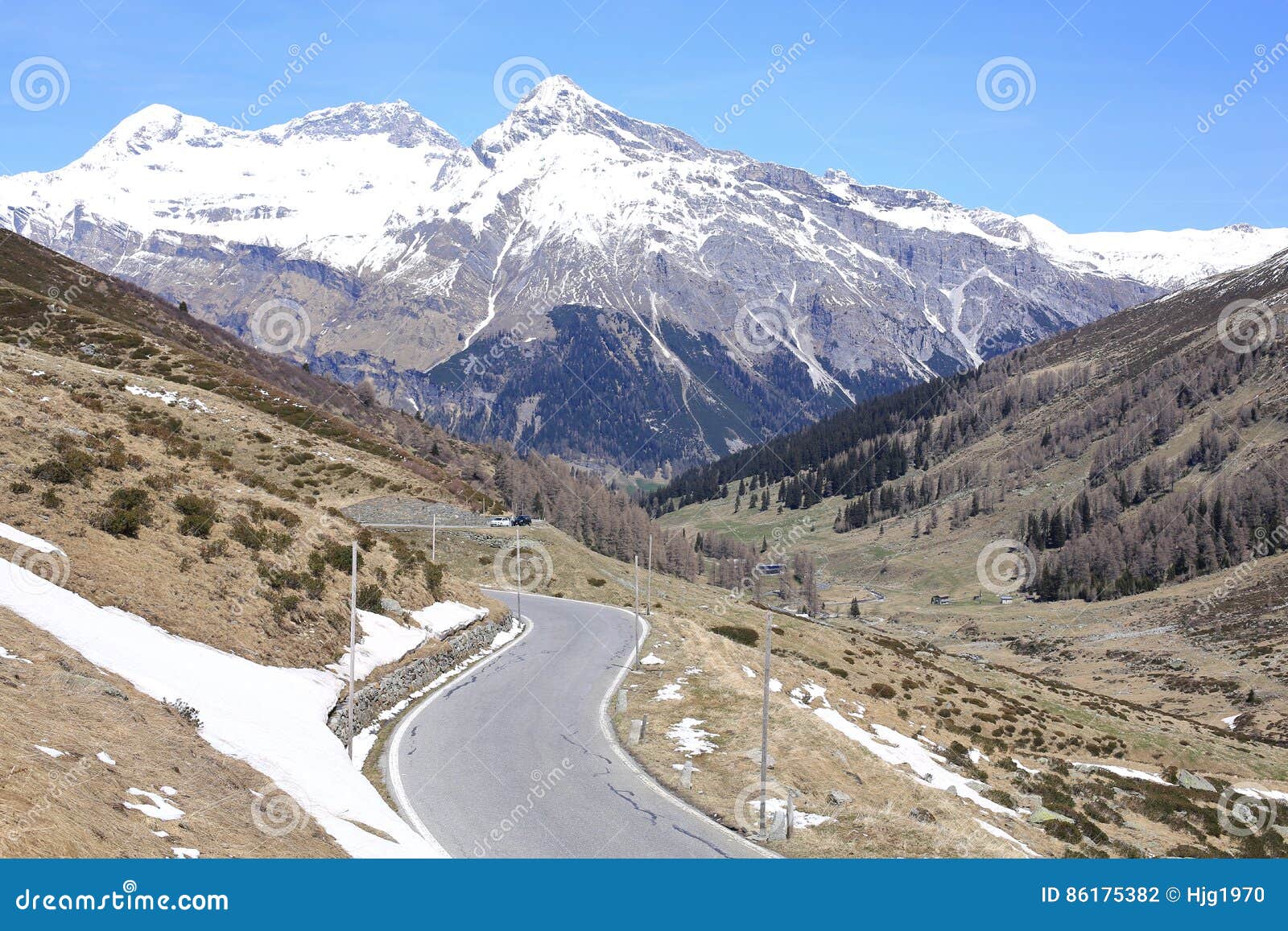Splugen Pass in Switzerland Stock Photo - Image of graubunden, frost ...
