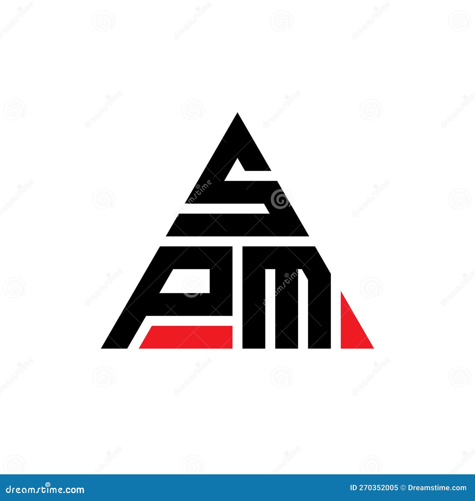 SPM Triangle Letter Logo Design with Triangle Shape. SPM Triangle Logo ...