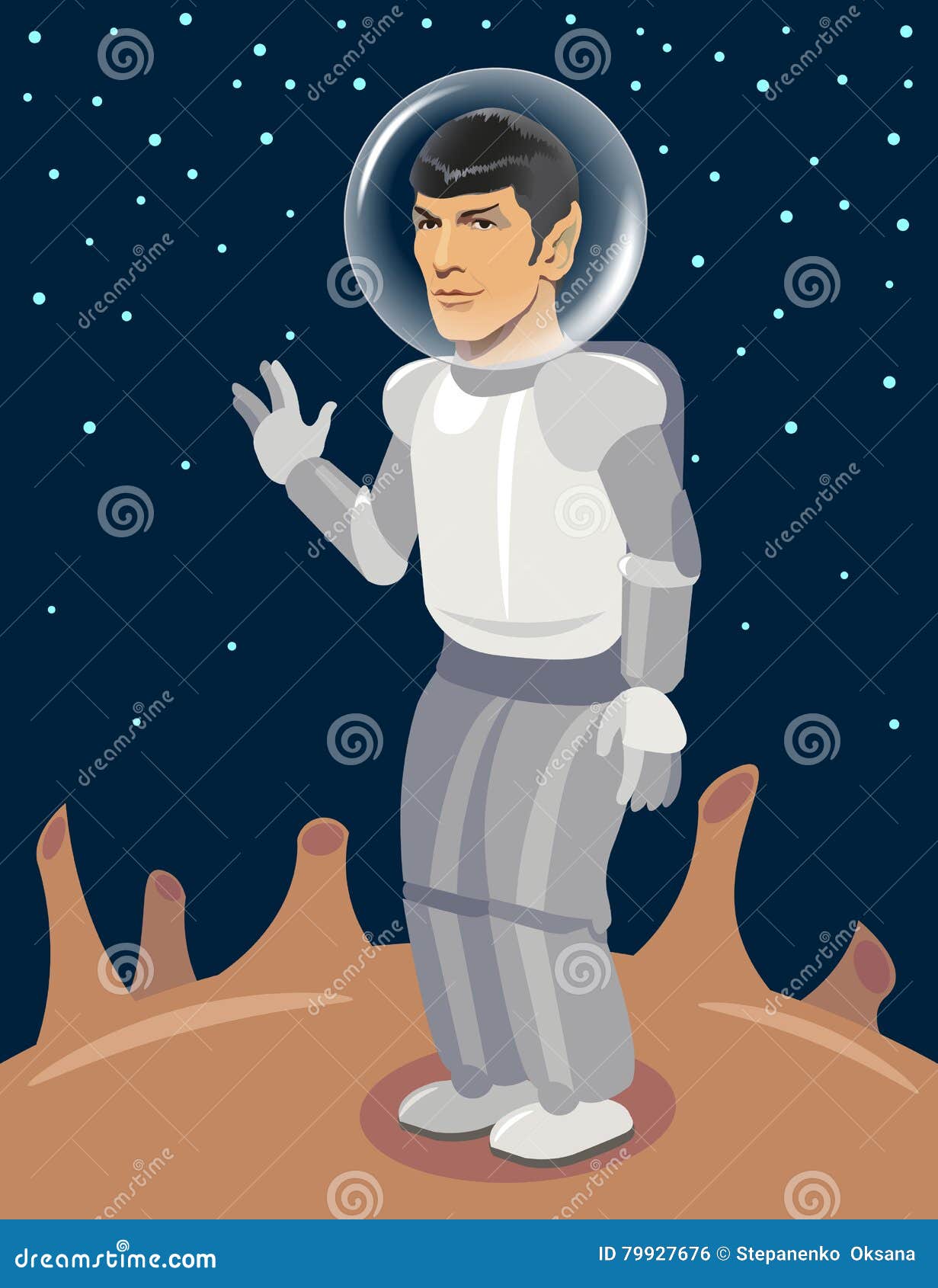 Spock Spaceman on Unexplored Planet. Star Trek Vector Editorial Photo ...